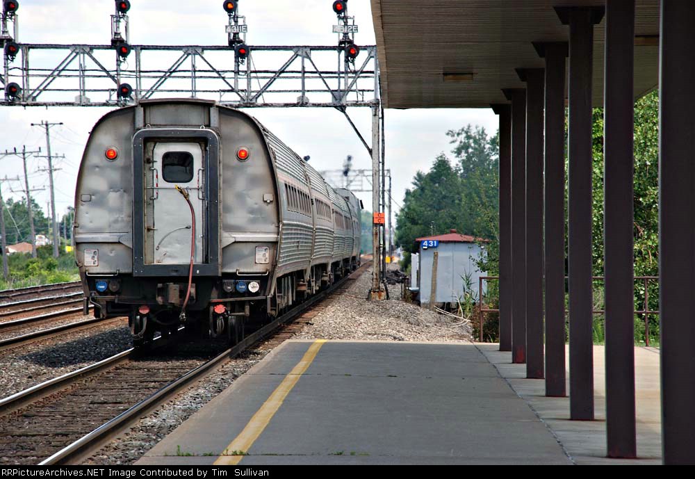 Amtrak Train 64, the Maple Leaf departs eastbound